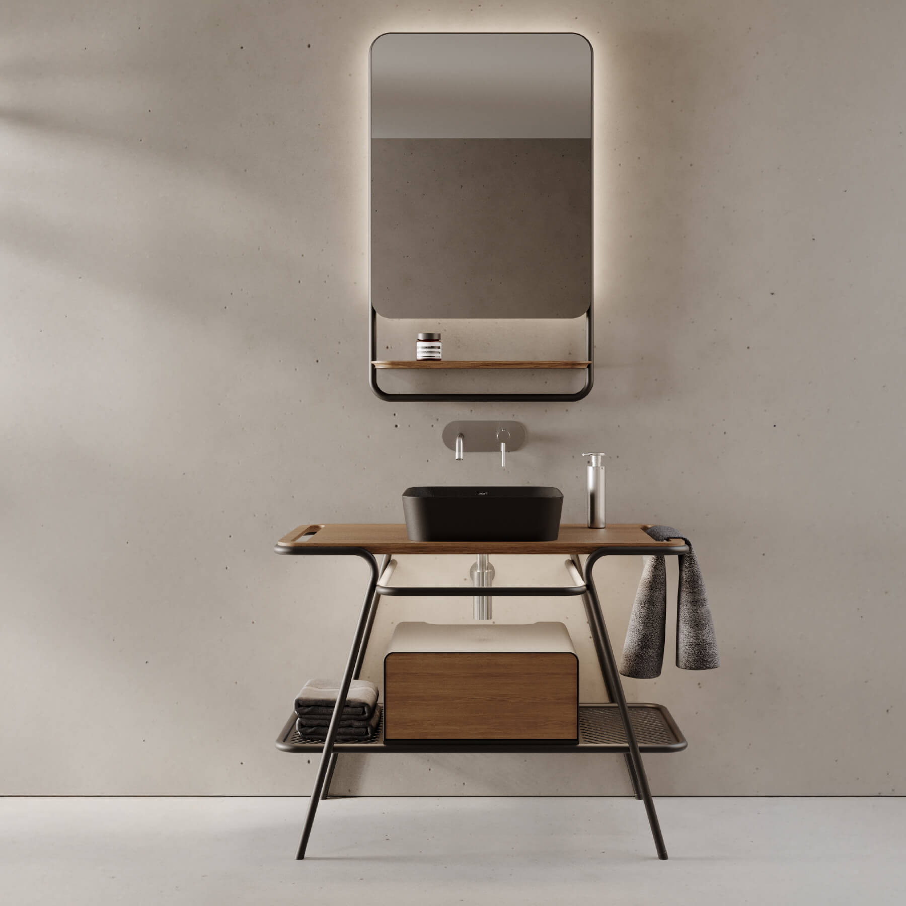 Loft Profiled LED Mirror 55x100H