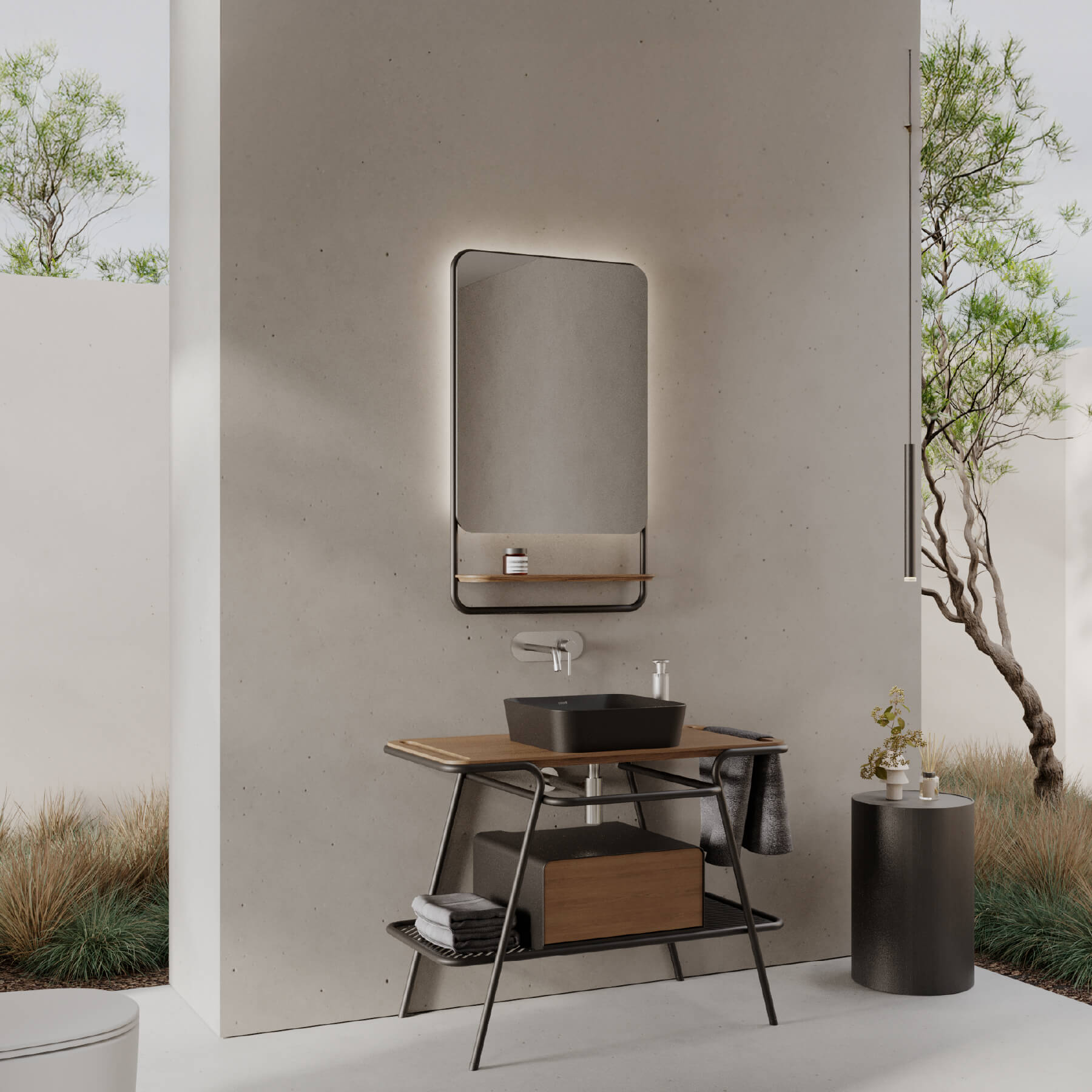 Loft Profiled LED Mirror 55x100H